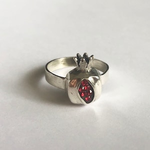Silver Pomegranate Ring Granada - Pomegranate Jewelry - Fruit Jewelry ...