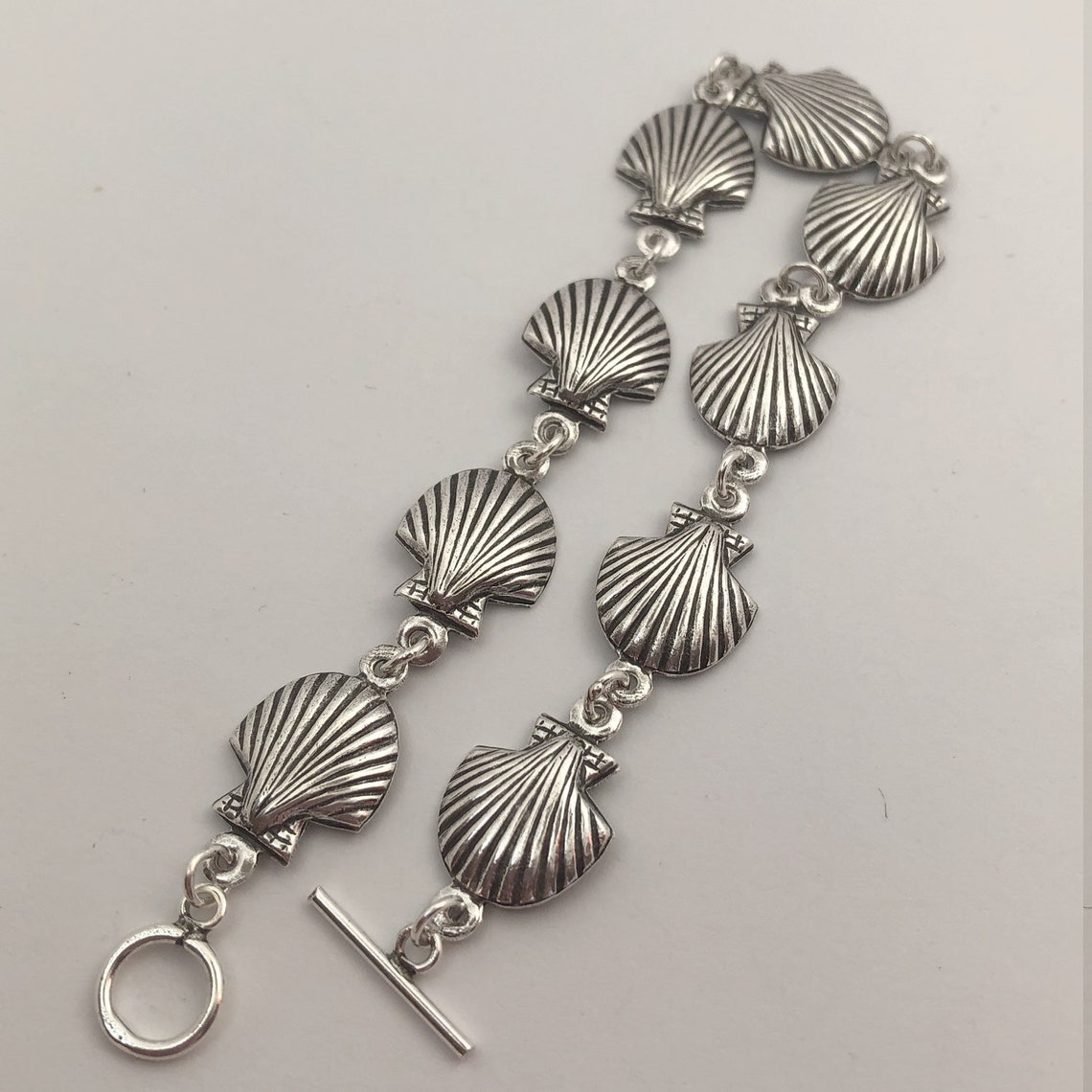 Silver Shell Bracelet Conchas Shell Bracelet Sterling - Etsy