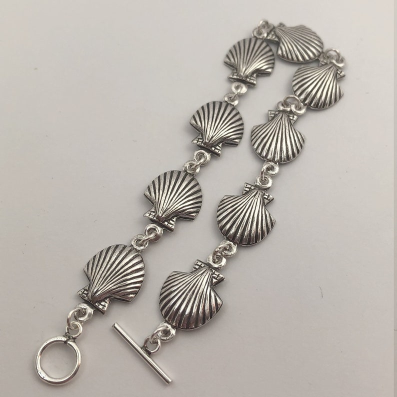 Silver Shell Bracelet Conchas Shell Bracelet Sterling - Etsy