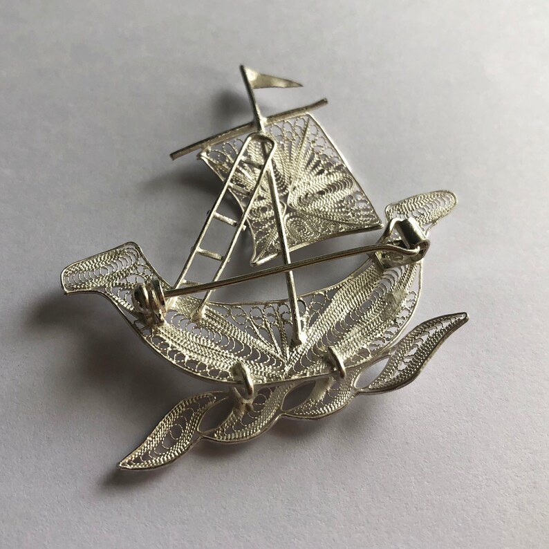 Silver Ship Brooch Barco Light Ship Jewelry Transportation - Etsy