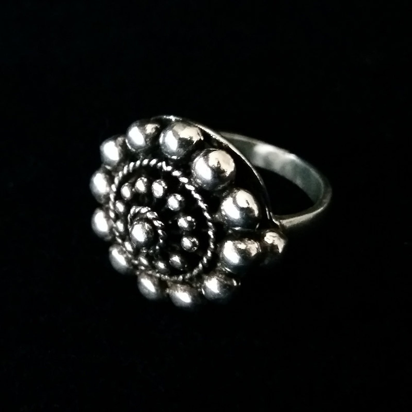 Historic Charro Button Ring - Sterling Silver Ring - Traditional ...