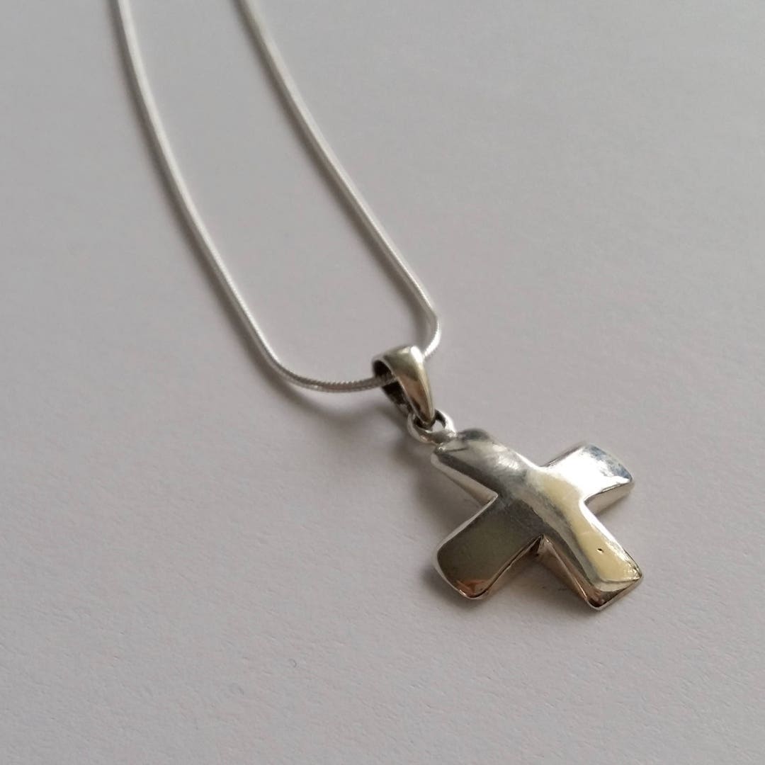Silver Cross Pendant Simplicity - Sterling Silver Cross - Simple Cross ...