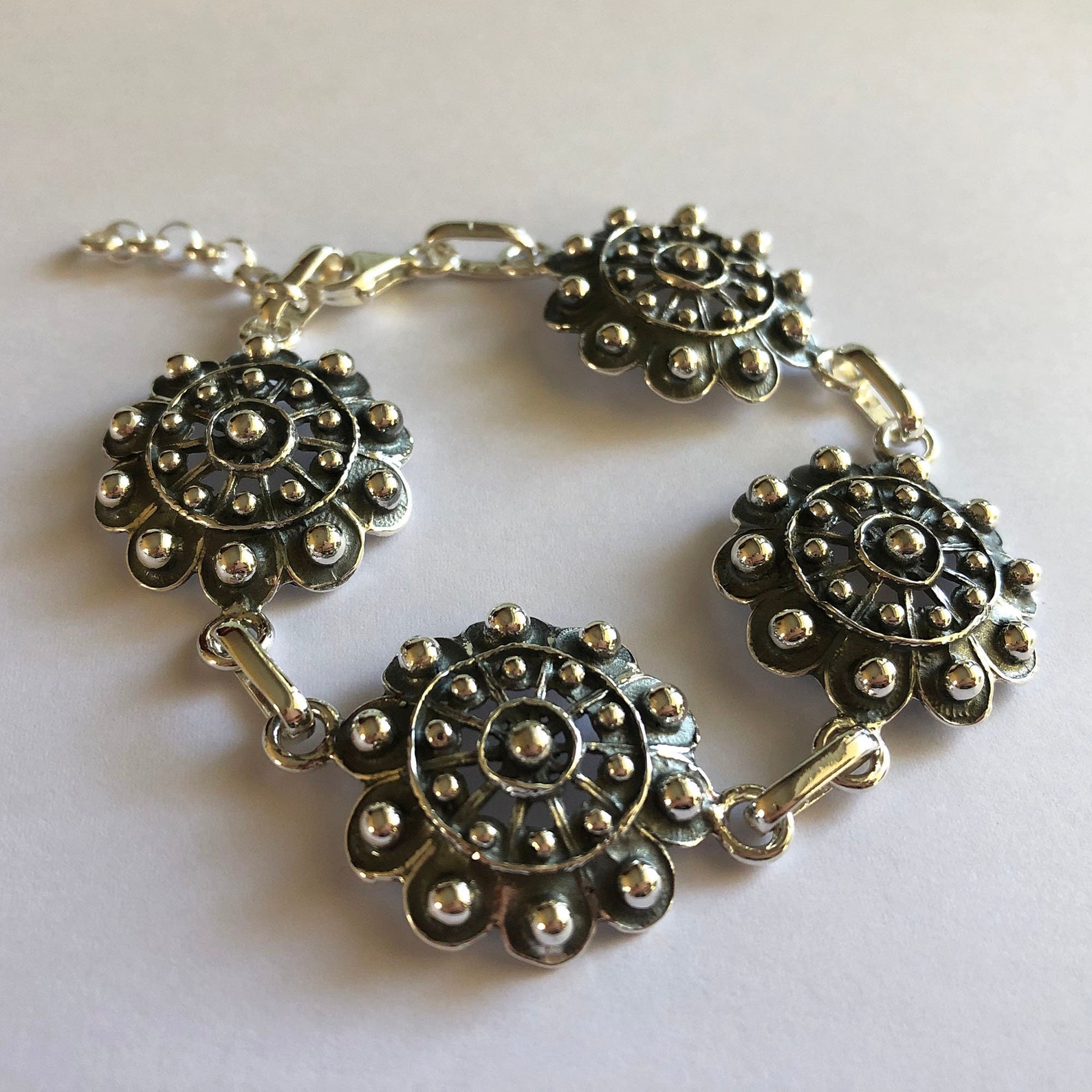 Silver Bracelet Charro Grande - Charro Button Jewelry - Historic ...