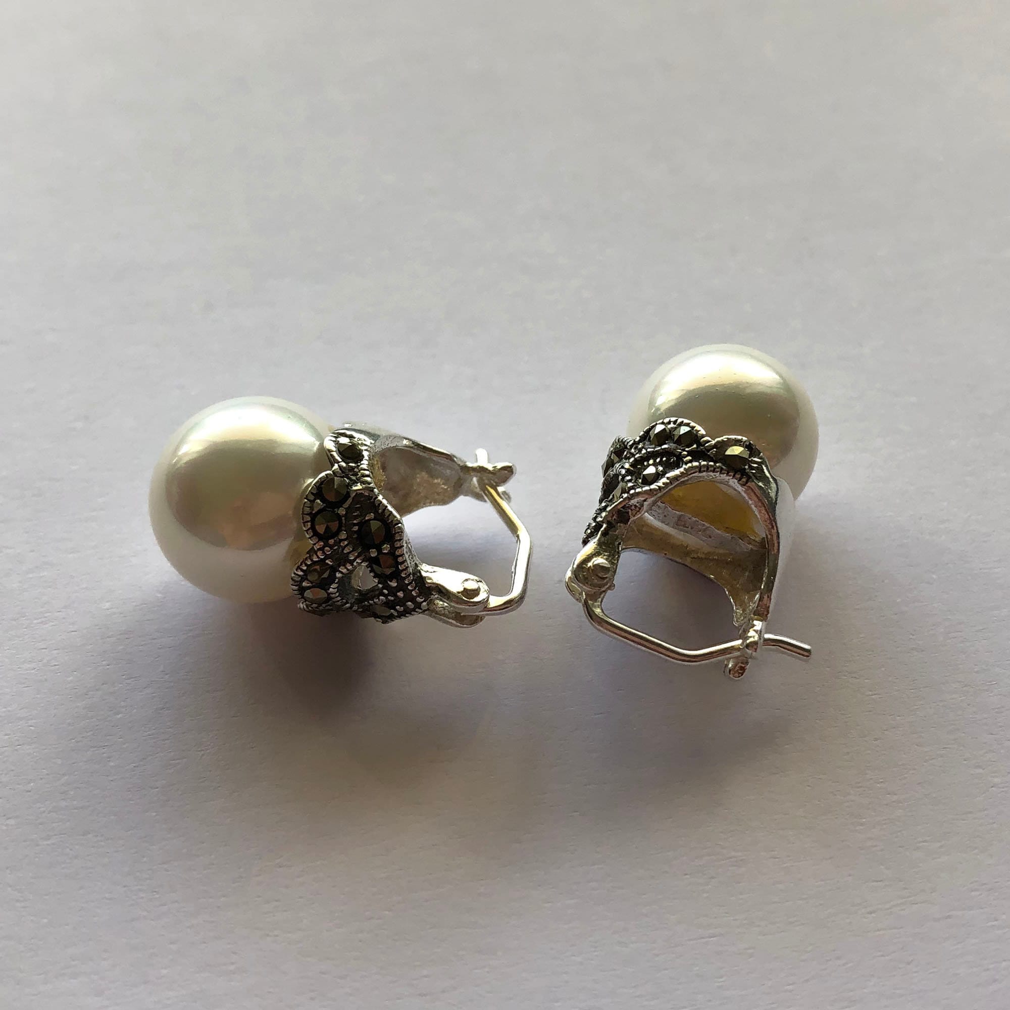 Pearl Earrings Lady D Grande - Sterling Silver Earrings With Pearl ...