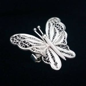 Butterfly Brooch Mariposa Blanca Silver Brooch Butterfly - Etsy