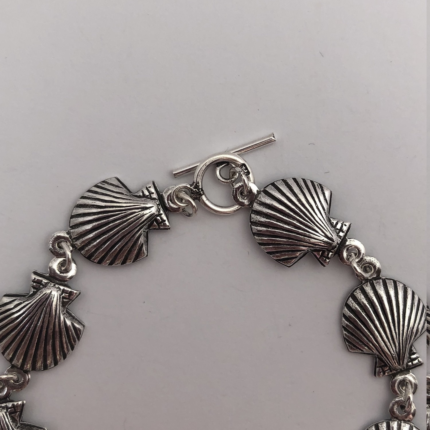 Silver Shell Bracelet Conchas Shell Bracelet Sterling - Etsy