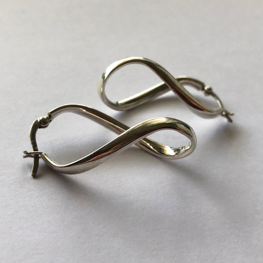 Silver Earrings Infinito Hoops - Infinity Hoop Earrings - Silver Hoops ...