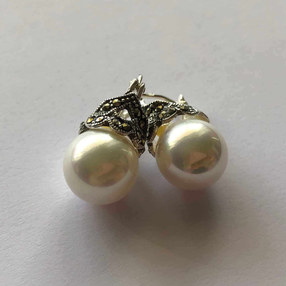 Pearl Earrings Lady D Grande - Sterling Silver Earrings With Pearl ...