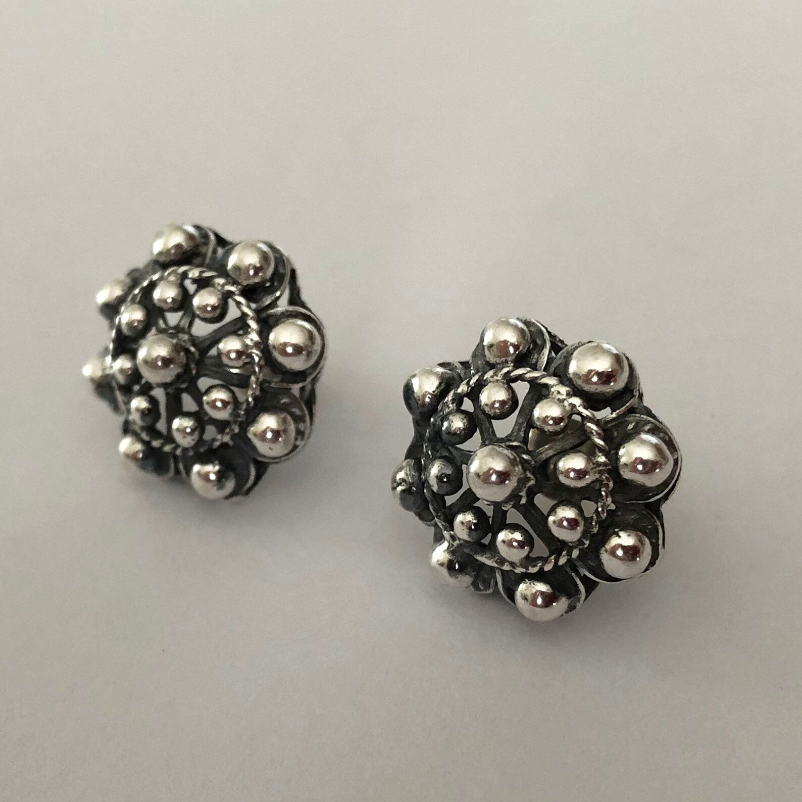 Large Silver Stud Earrings Charro - Charro Earrings - Sterling Silver ...