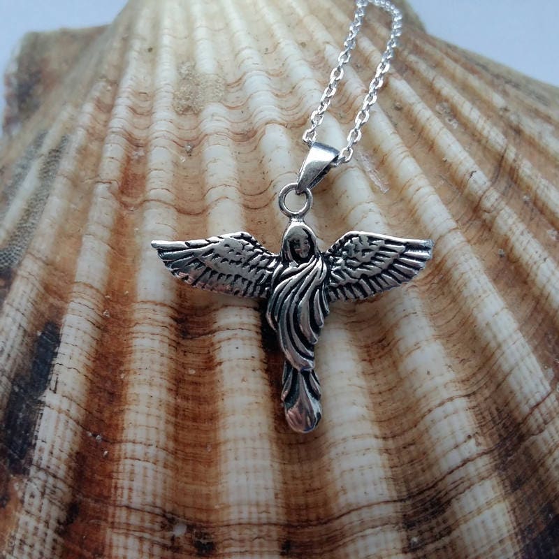 Angel Pendant Angel Virgen - Sterling Silver Pendant - Angel Necklace ...