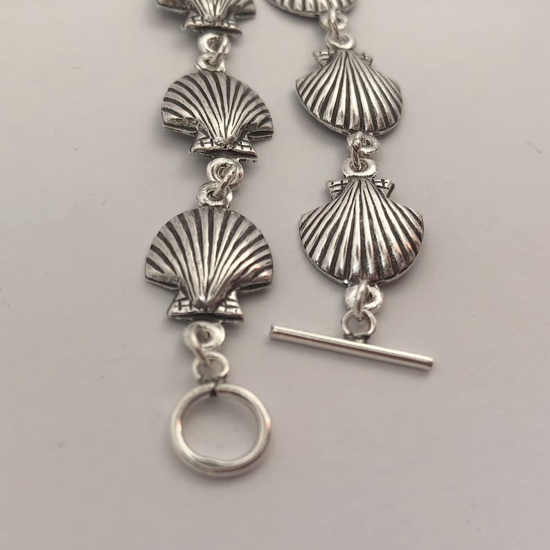 Silver Shell Bracelet Conchas Shell Bracelet Sterling - Etsy
