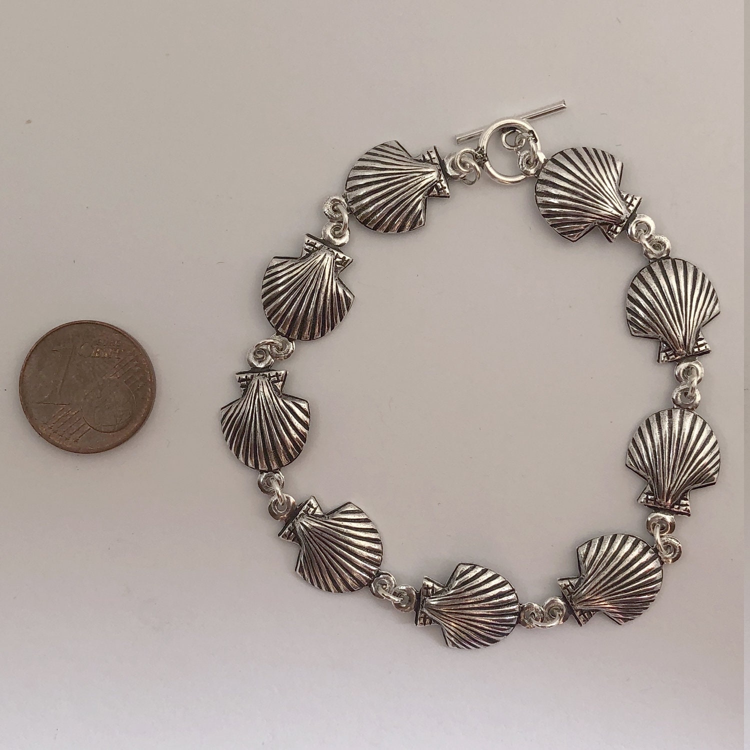 Silver Shell Bracelet Conchas Shell Bracelet Sterling - Etsy