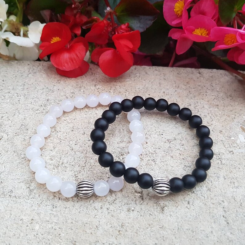 Matching Bracelets Set, Beaded Bracelets, Distance Bracelets, Couples ...