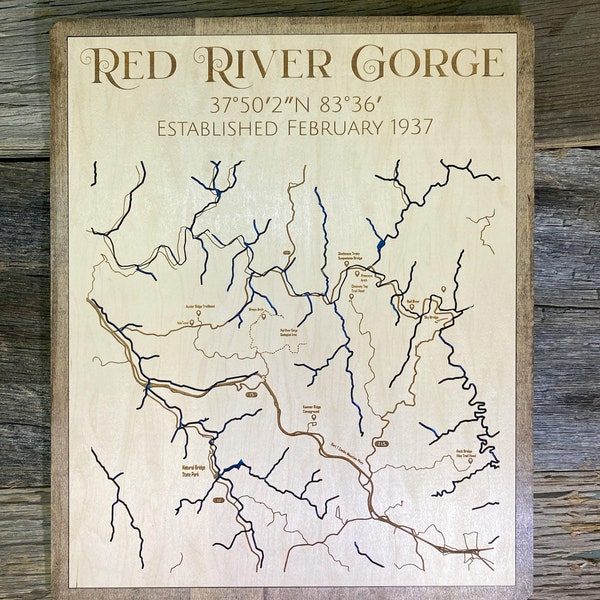 Wood Engraved River Maps - Etsy