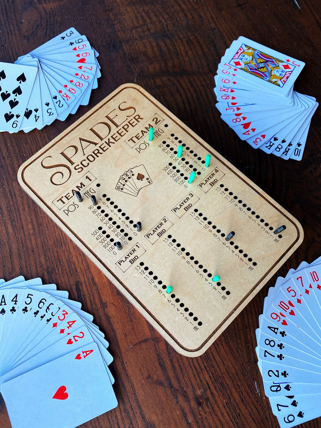 Spades Scorekeeper Custom Cards Board Game - Customizable - Etsy