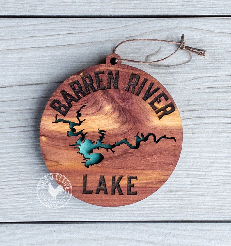 Wood Lake Map Barren River Lake Ornament Kentucky - Etsy