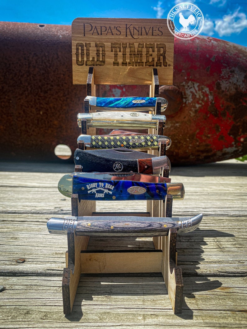 Knife Display Personalized Laser Cut Wood Knife Display - Etsy