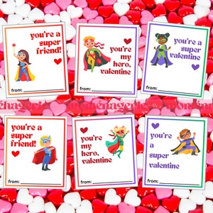 Superhero Valentines Cards Printable, Funny Valentine Exchange for Kids ...