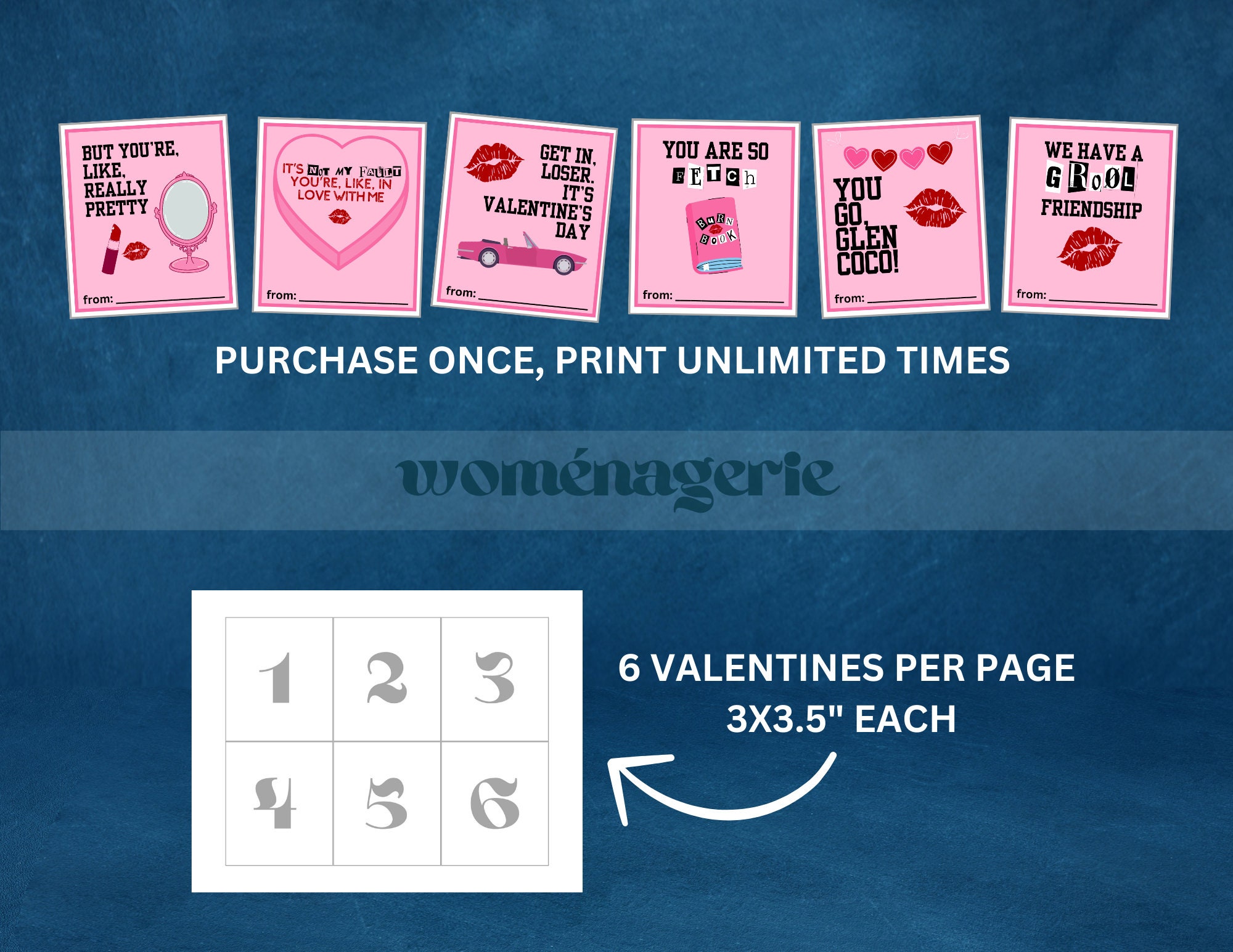 Mean Girl Valentines Cards Printable, Funny Valentine Exchange for ...