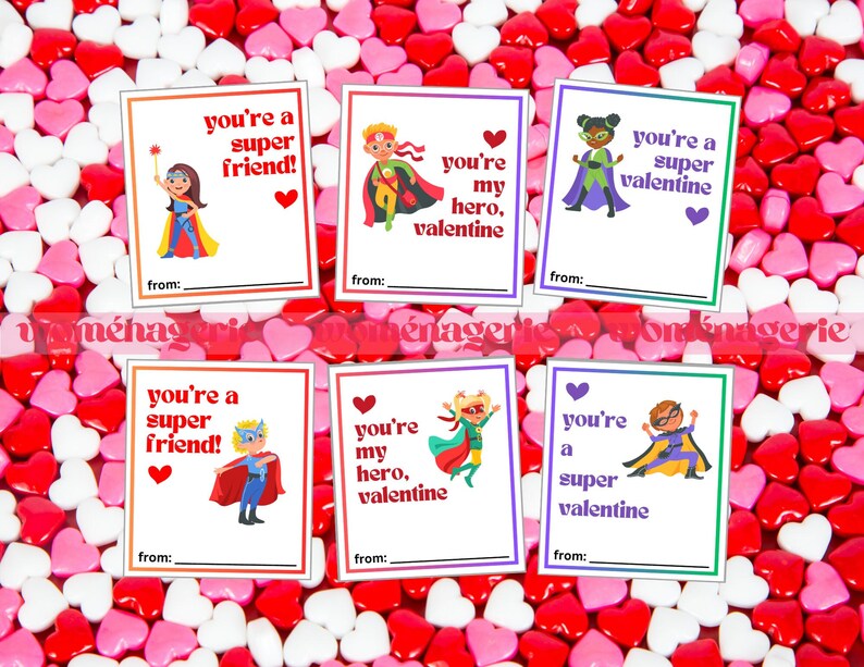 Superhero Valentines Cards Printable, Funny Valentine Exchange for Kids ...