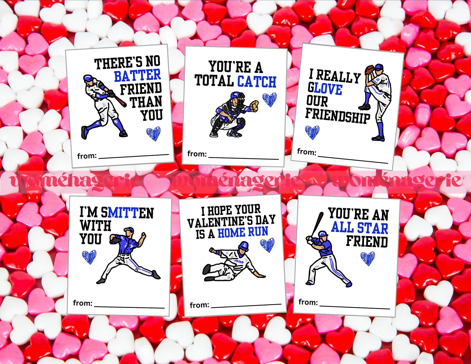 Baseball Valentine's Day Cards for School Kids, Puns Printable Exchange ...