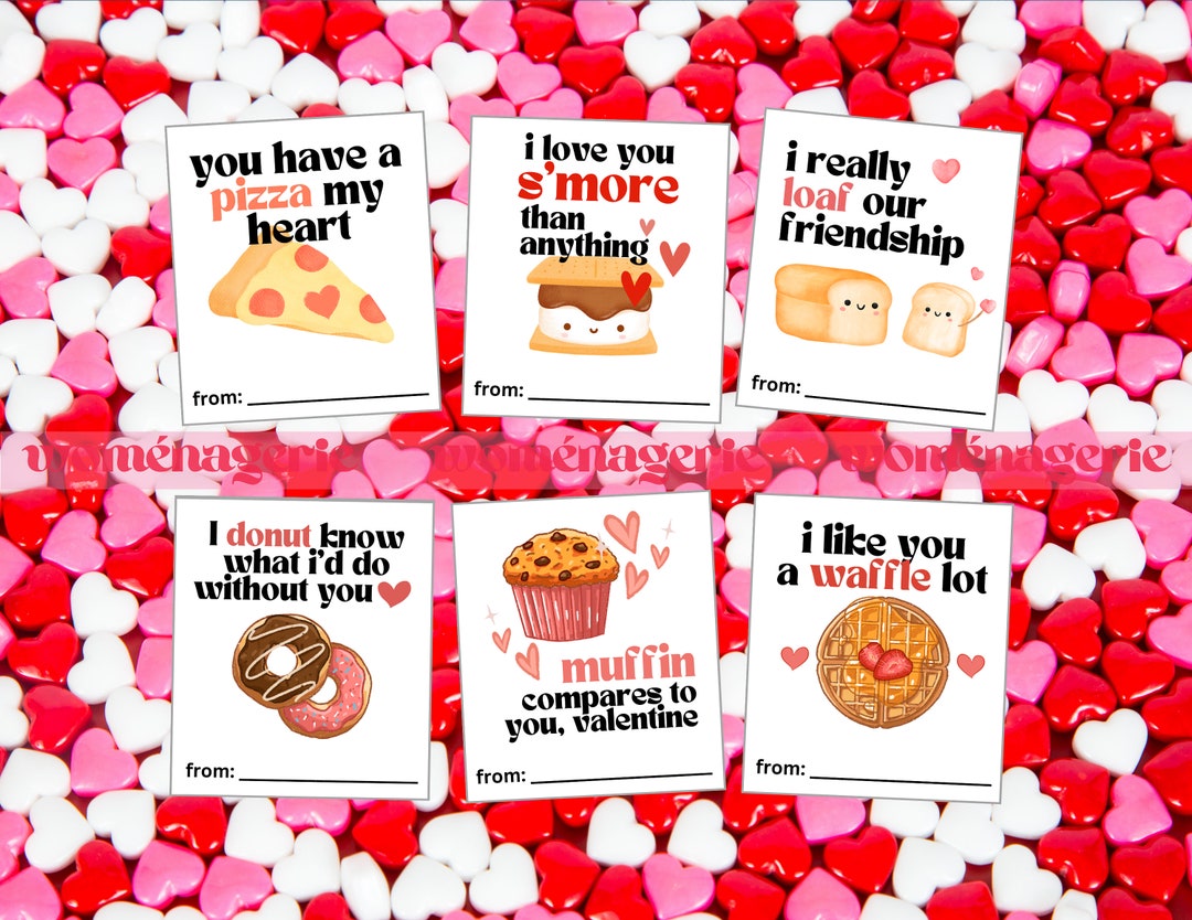 Food Pun Valentine's Day Cards for School Kids Printable Exchange ...