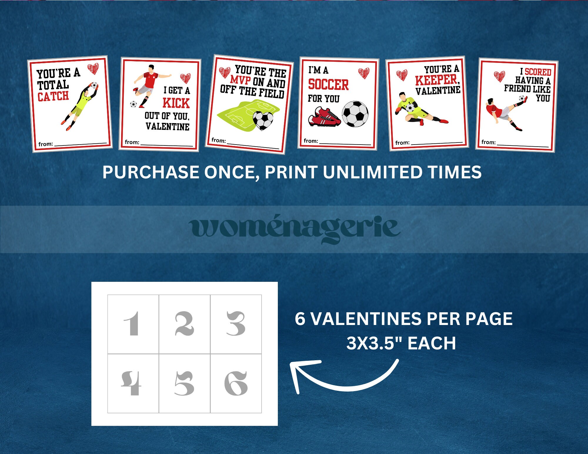 Soccer Valentine's Day Cards for School Kids, Puns Printable Exchange ...