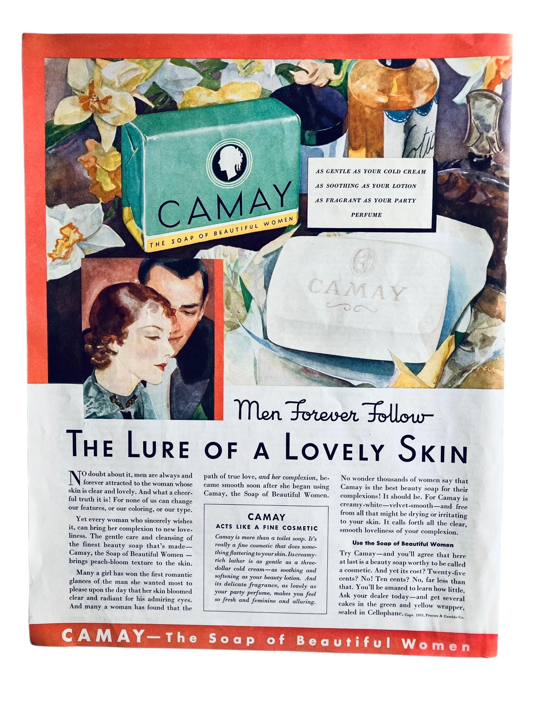 Vtg Camay Soap Print Ad 1935 Bathroom Wall Decor 1930s 10.5 X 14 - Etsy
