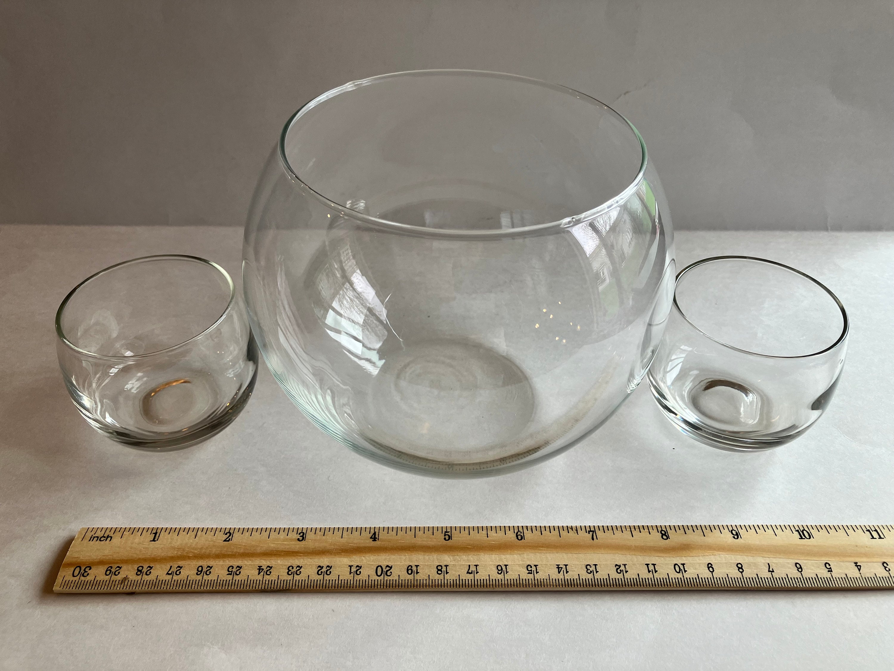 Round Clear Glass Centerpiece Bowl Flowers Floating Candles & 2 ...