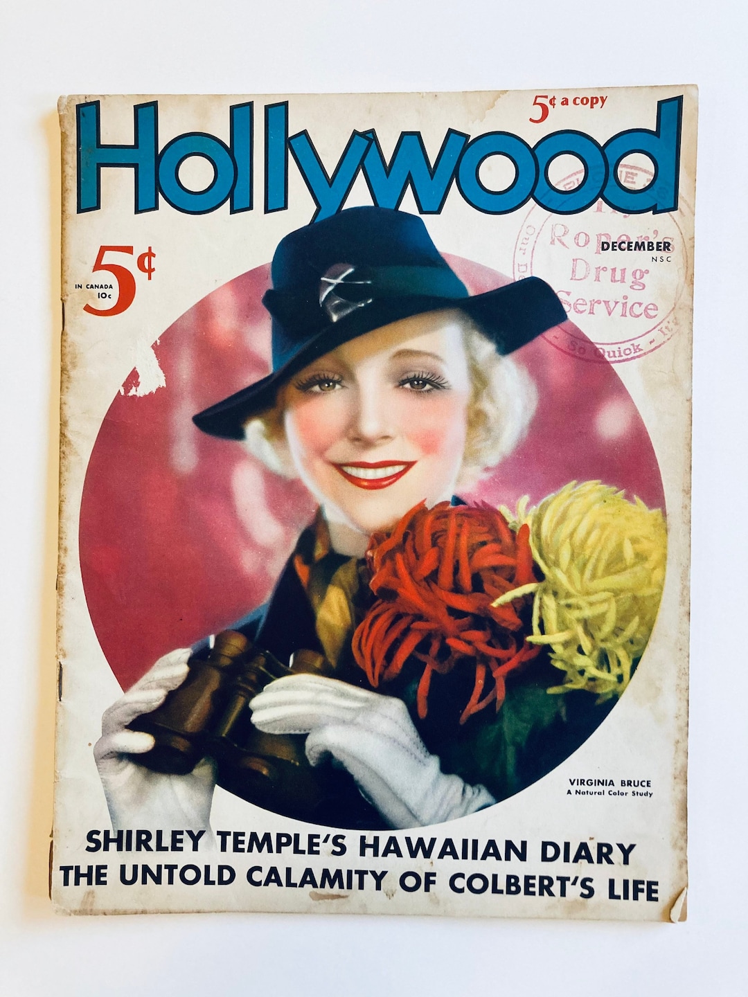 Vtg Hollywood Magazine December 1935 Virginia Bruce Greta Garbo Shirley ...