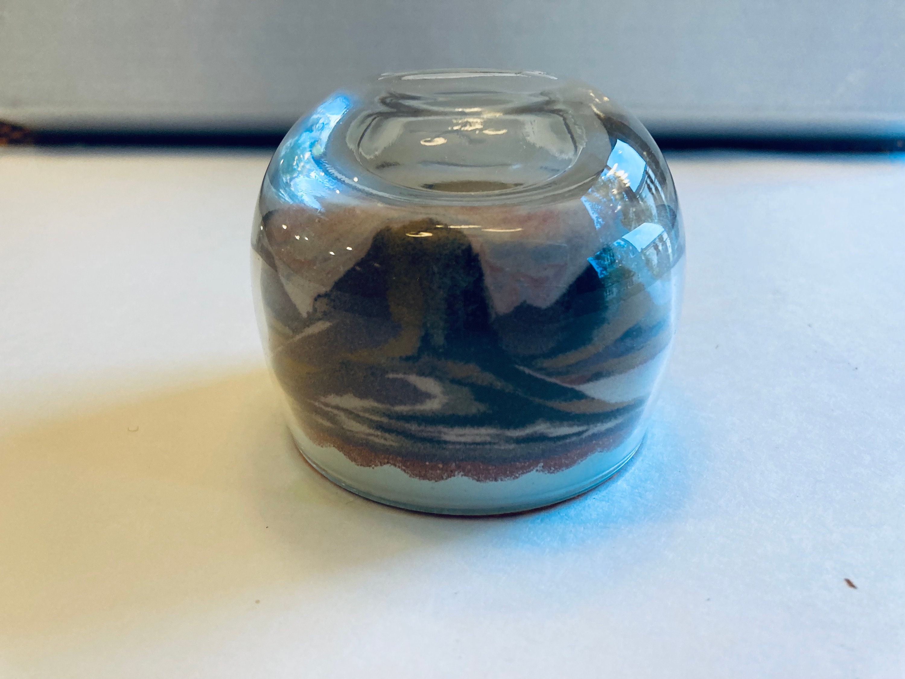 Vintage Sand Art Paperweight Mountain Scene Teacher Gift Holiday Gift ...