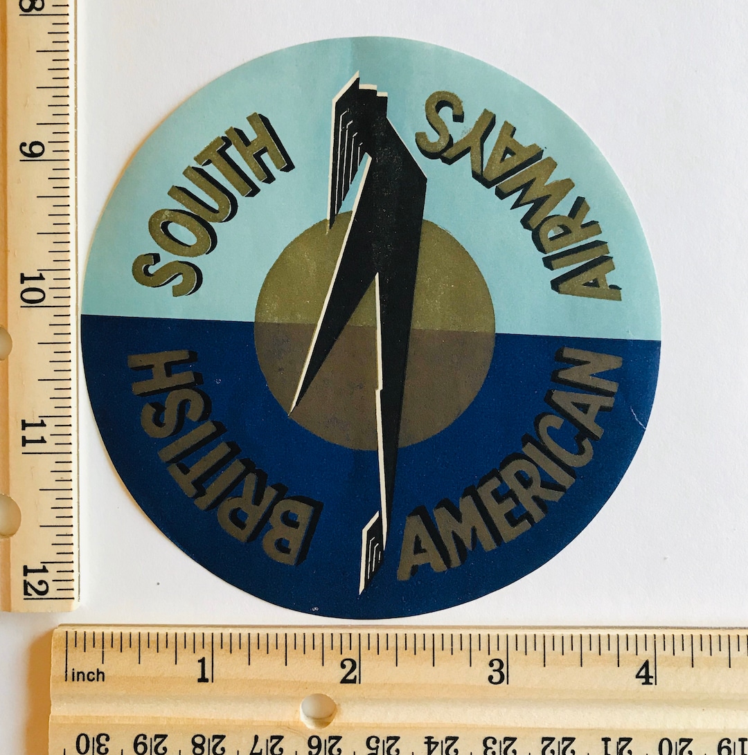 Vintage British Airways South American Luggage Label Vintage Airlines ...