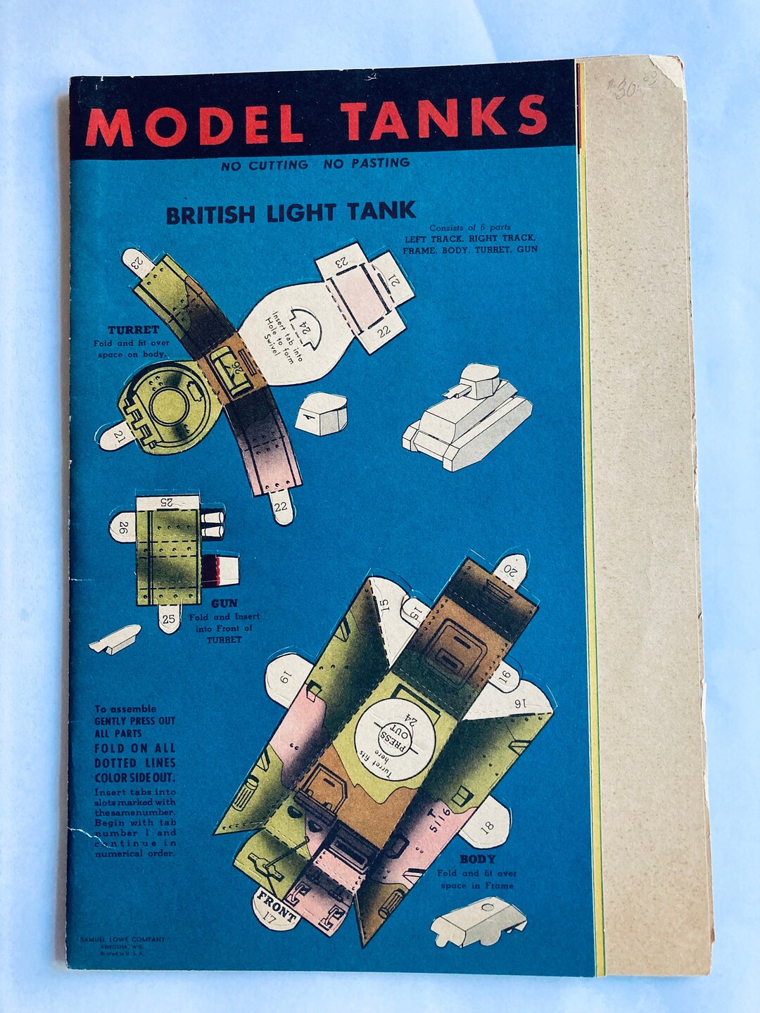 Vintage Samuel Lowe Company Model Tanks Paper Punch Out - Etsy