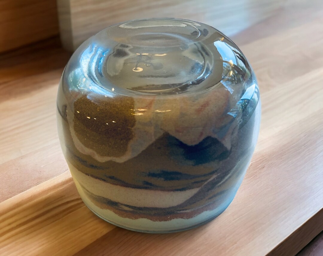 Vintage Sand Art Paperweight Mountain Scene Teacher Gift Holiday Gift ...