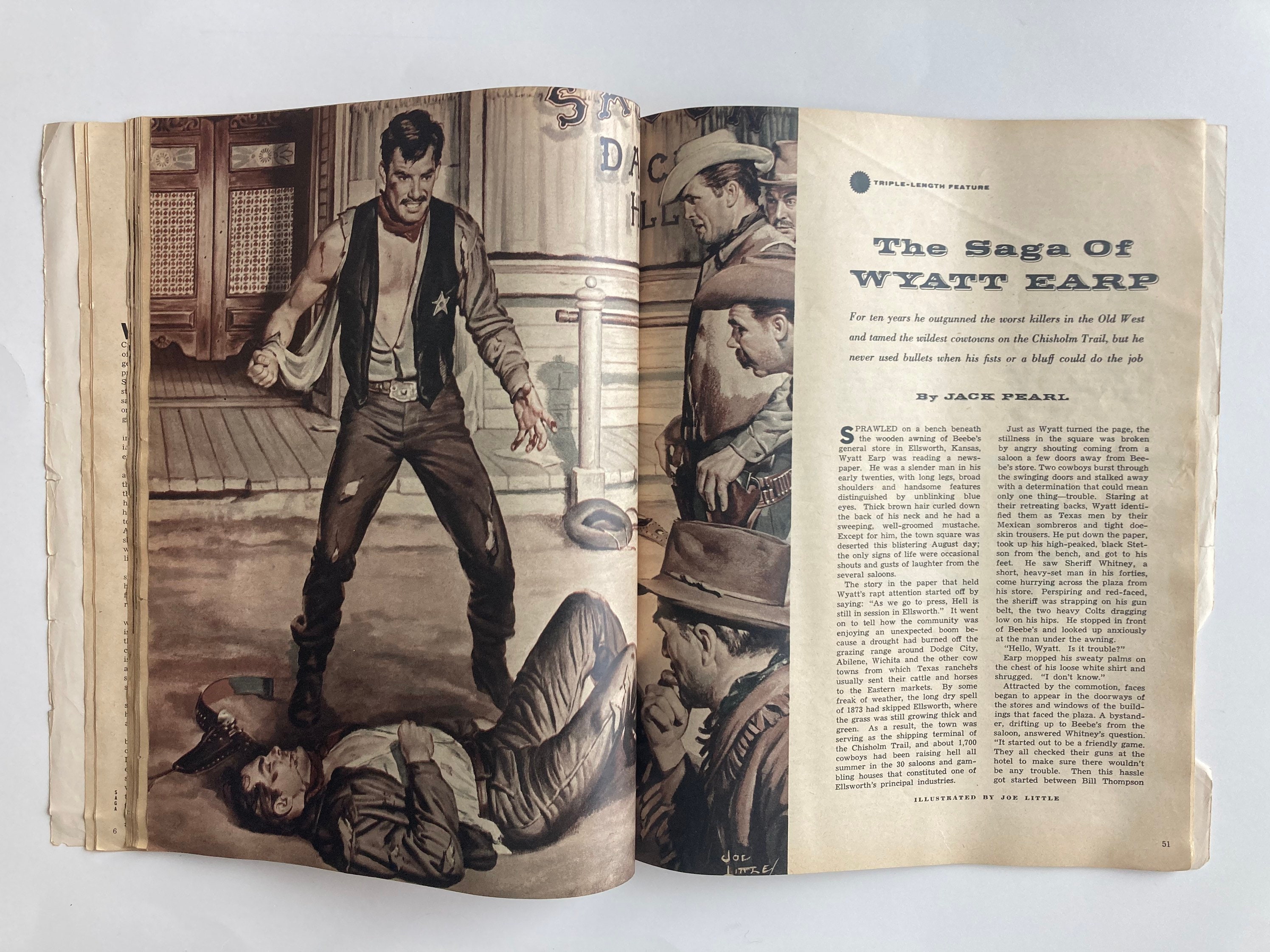 Vintage Saga True Adventures for Men August 1956 Wyatt Earp Men's Pulp ...