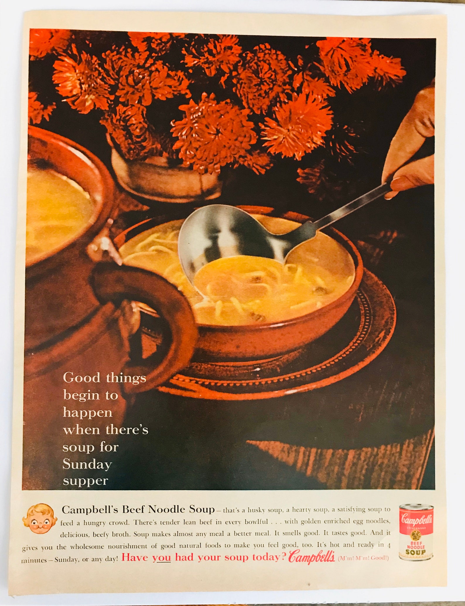 Vintage Campbell's Soup Print Ad 1960s 10 X 13 Vintage Food Advertising ...
