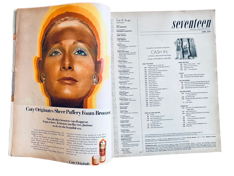 Vtg Seventeen Magazine June 1970 Great Ads 1970s Fashion Teens - Etsy