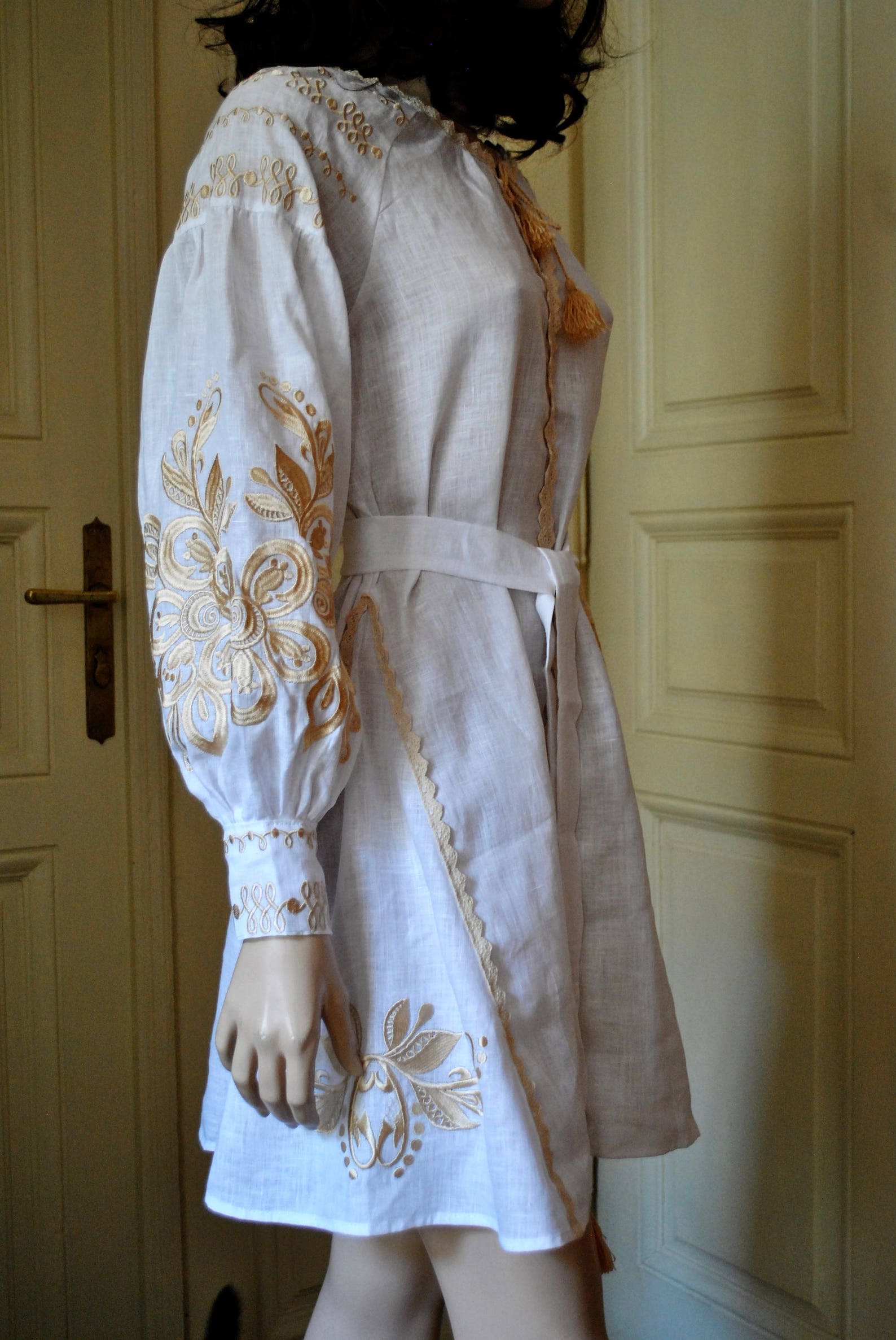 White Embroidered Tunic Women Embroidered Blouse Linen Tunic - Etsy