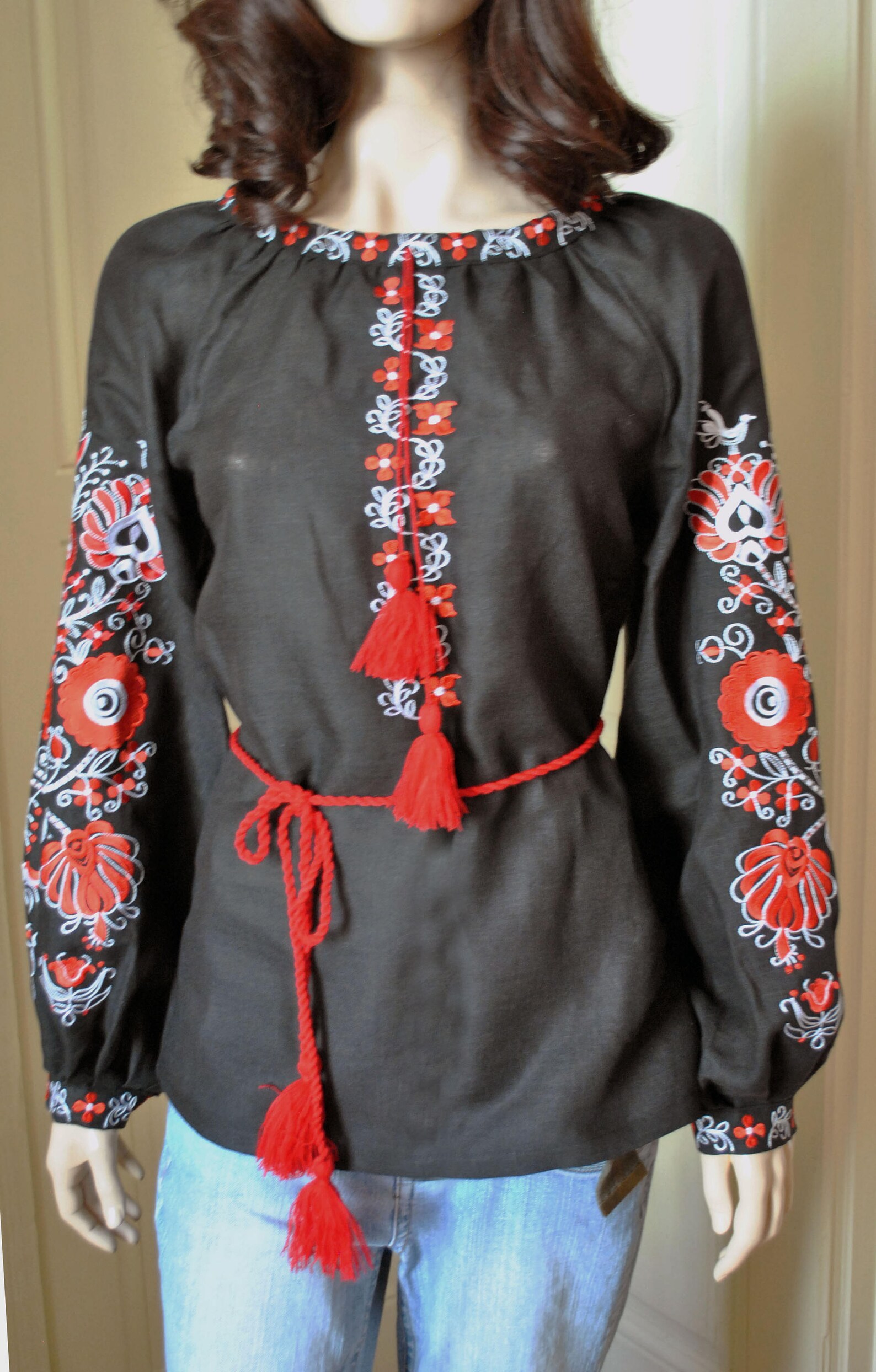 Embroidered Linen Blouse: Ukrainian Vyshyvanka, Tree of Life - Etsy
