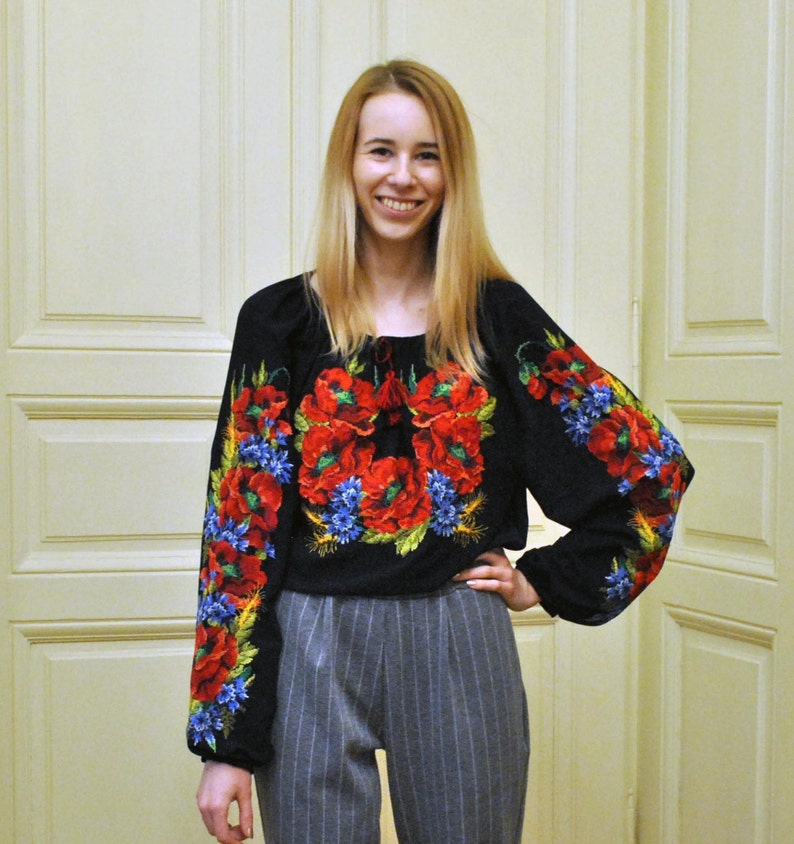 Ukrainian Blouse Embroidered Blouse Vyshyvanka Women's - Etsy