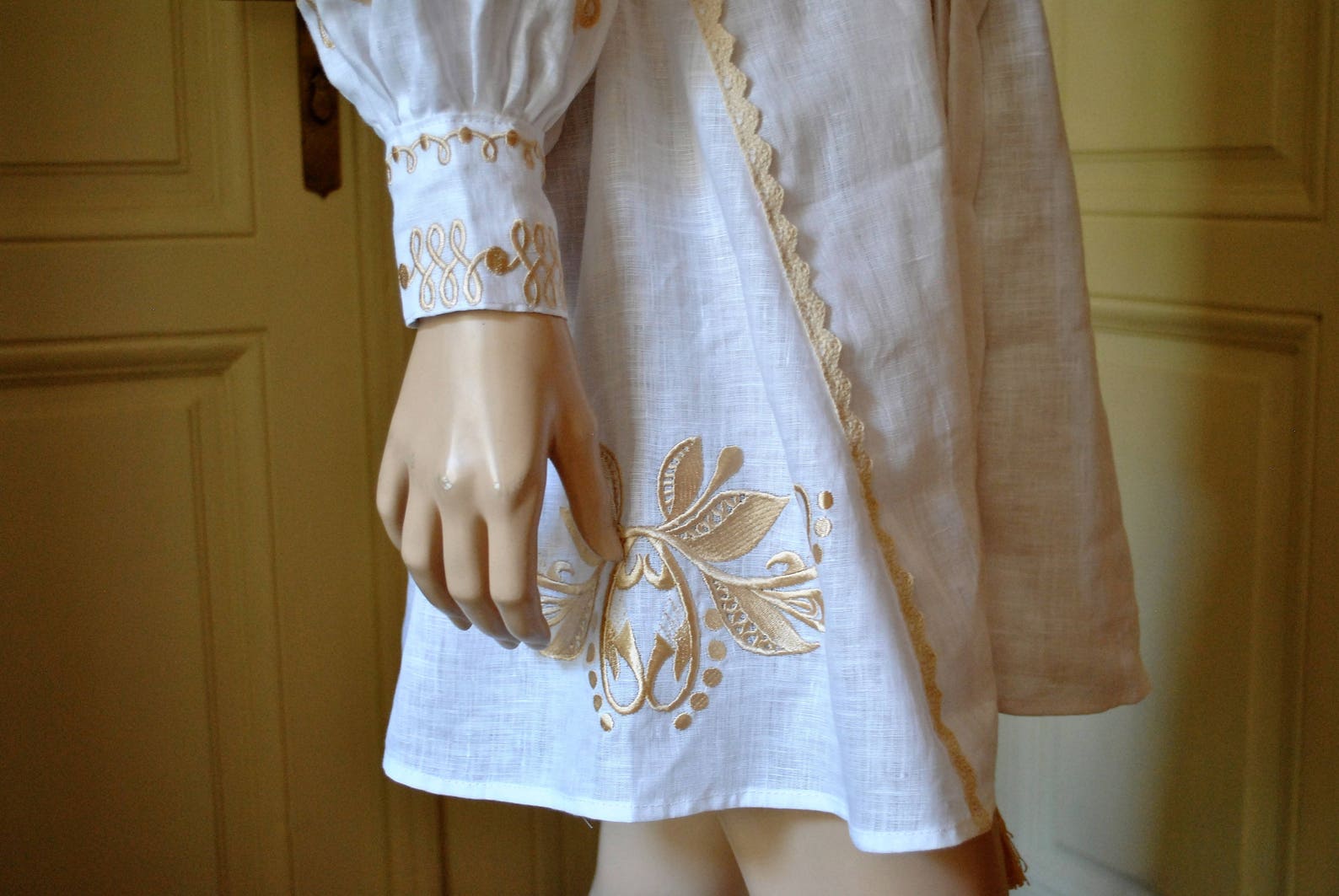 White Embroidered Tunic Women Embroidered Blouse Linen Tunic - Etsy