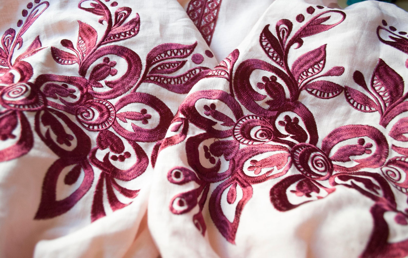 Pink Embroidered Tunic Flower Women Embroidered Blouse Ukrainian ...