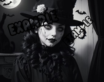 Halloween Digital Art Print Spooky Wall Decor, Graphic Tee Designs, and ...