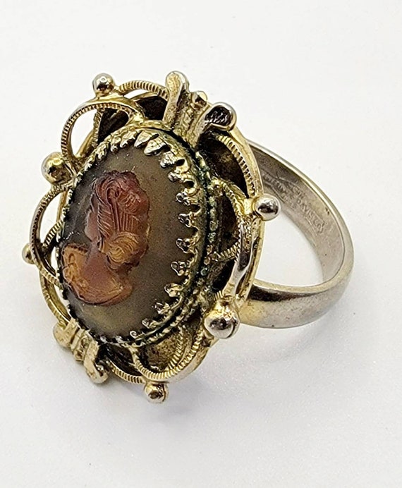 Vintage Whiting & Davis Glass Cameo Ring, Rings For … - Gem
