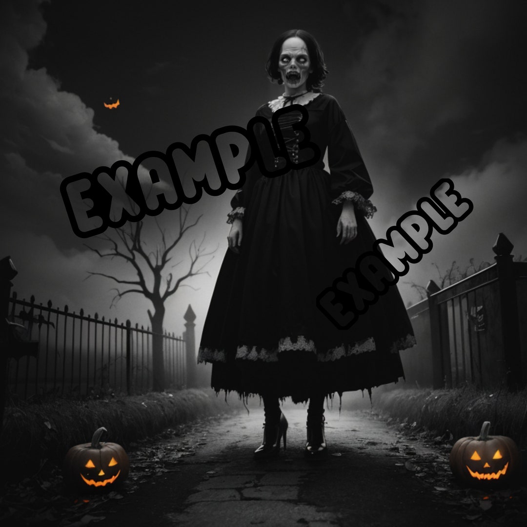 Halloween Digital Art Print Spooky Wall Decor, Graphic Tee Designs, and ...