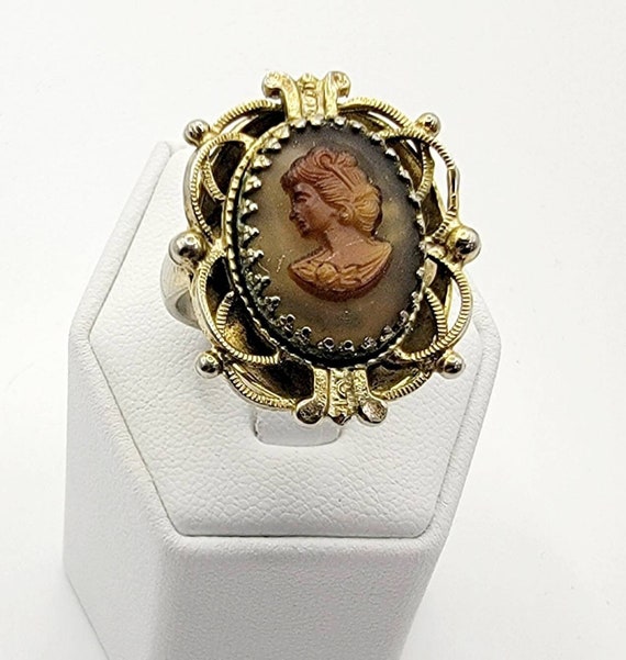 Vintage Whiting & Davis Glass Cameo Ring, Rings For … - Gem