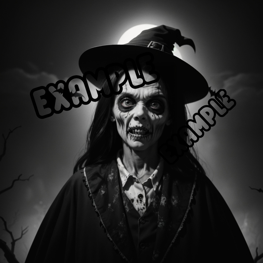 Halloween Digital Art Print Spooky Wall Decor, Graphic Tee Designs, and ...