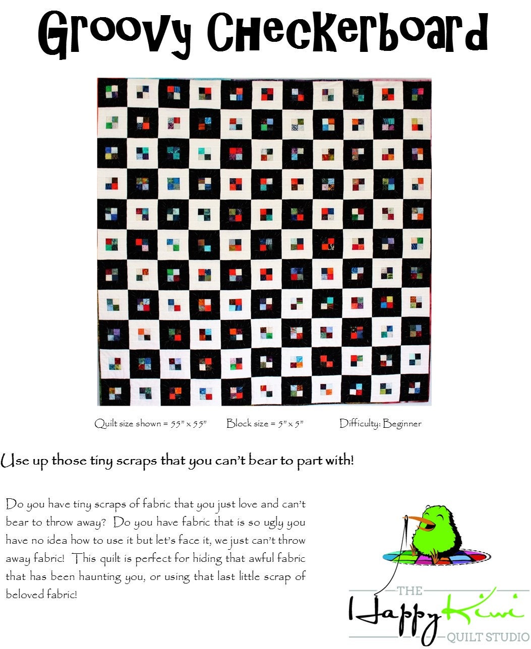 Groovy Checkerboard Quilt Pattern - Etsy