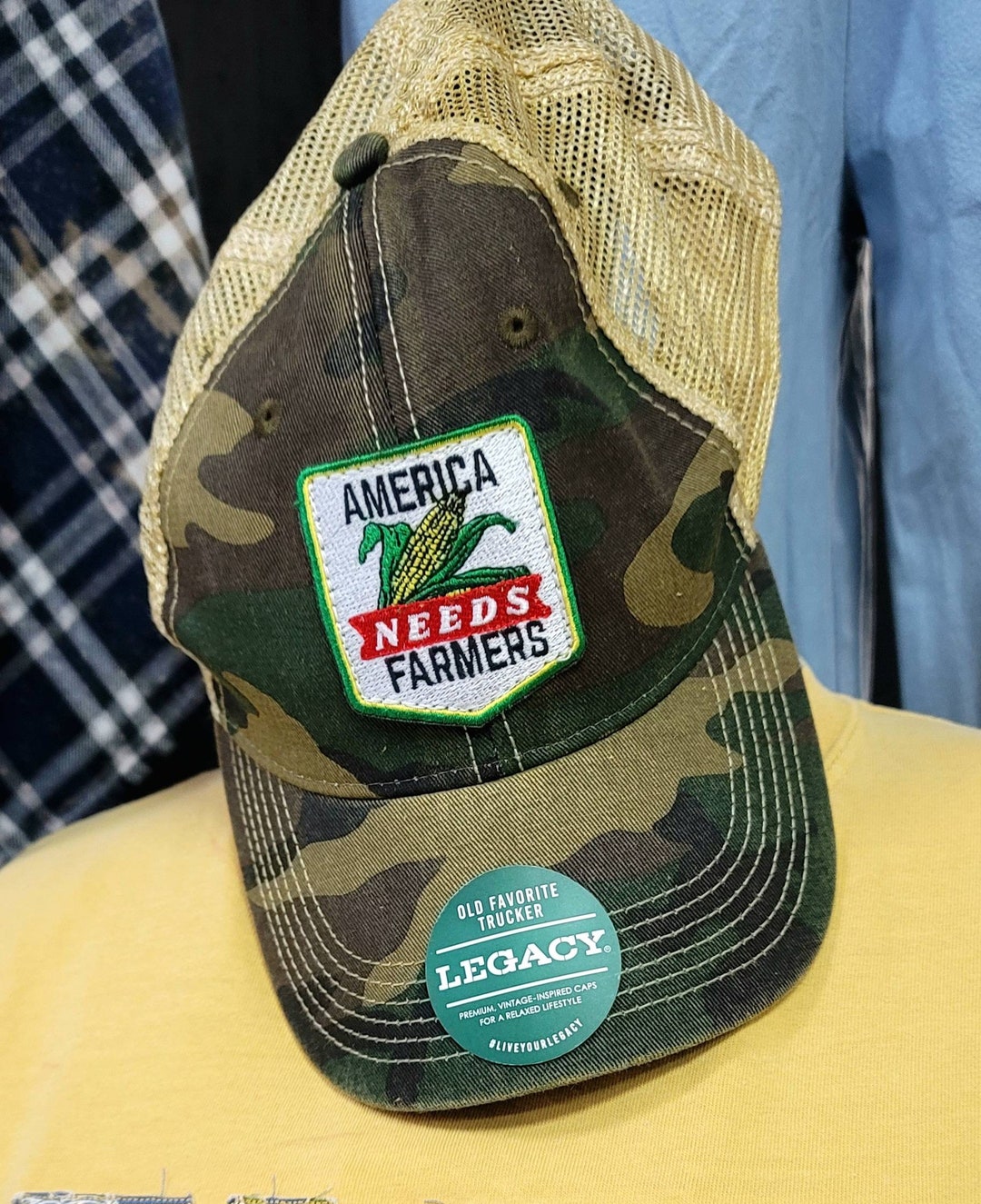 America Needs Farmers Hat, Camouflage Trucker Baseball Cap, Farm Hat ...