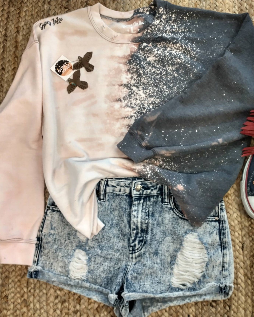 Distressed Crewneck, Bleached Sweatshirt, Dipped Crewneck, Fall Fashion ...